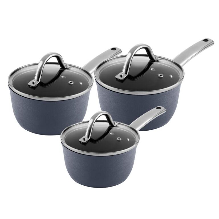 Tower Ice Diamond 3 Piece Saucepan Set Ice Grey T900021 - Elmers Hardware